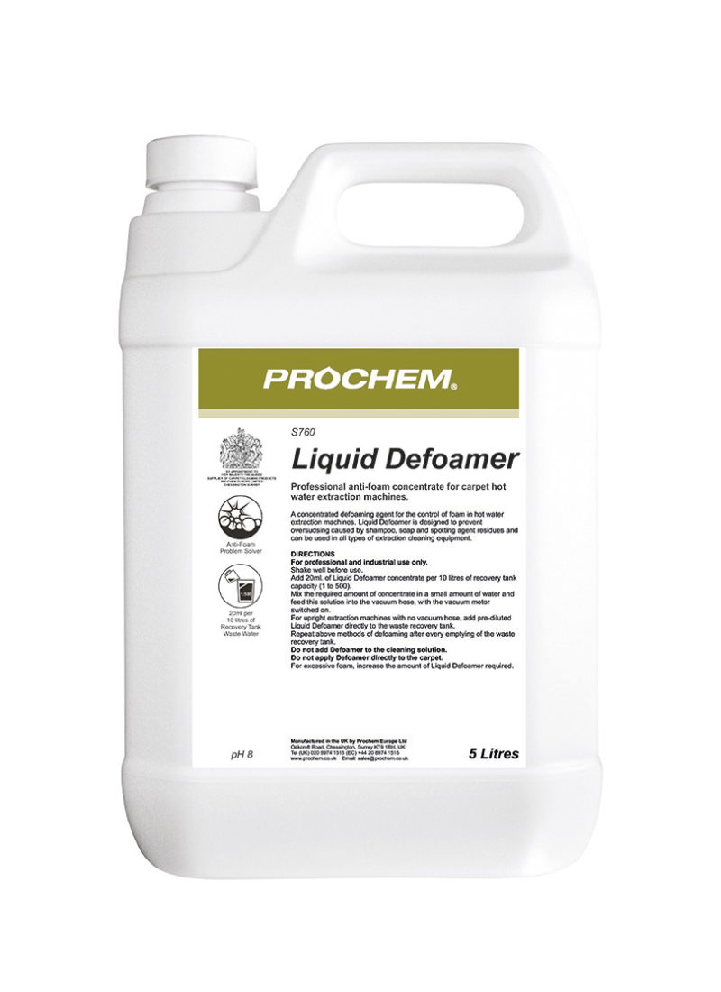 Liquid Defoamer 5L - Prochem Europe Ltd.